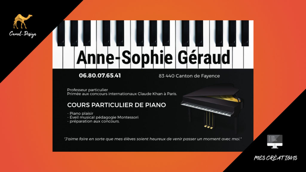 Anne Sophie Géraud - Carte De Visite - 5 Décembre 2019 - Camel Design